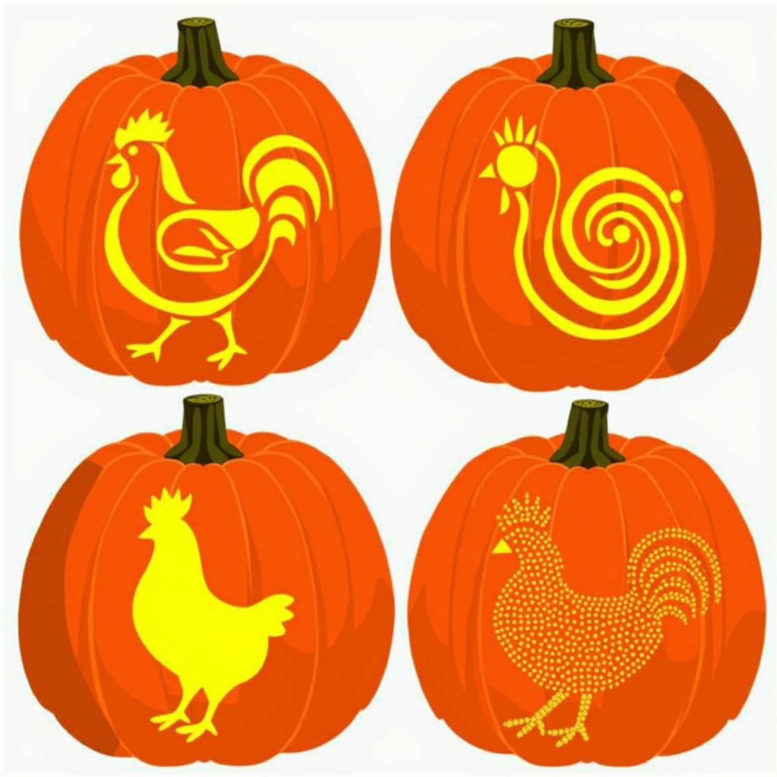 Chicken Carved Pumpkin Ideas That'll Make Your Halloween Decor Egg-cellent